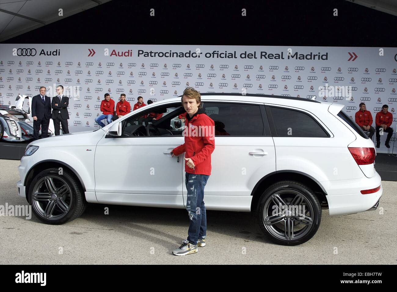 Madrid, Spain. 1st Dec, 2014. Luca Modric received the new Audi car ...