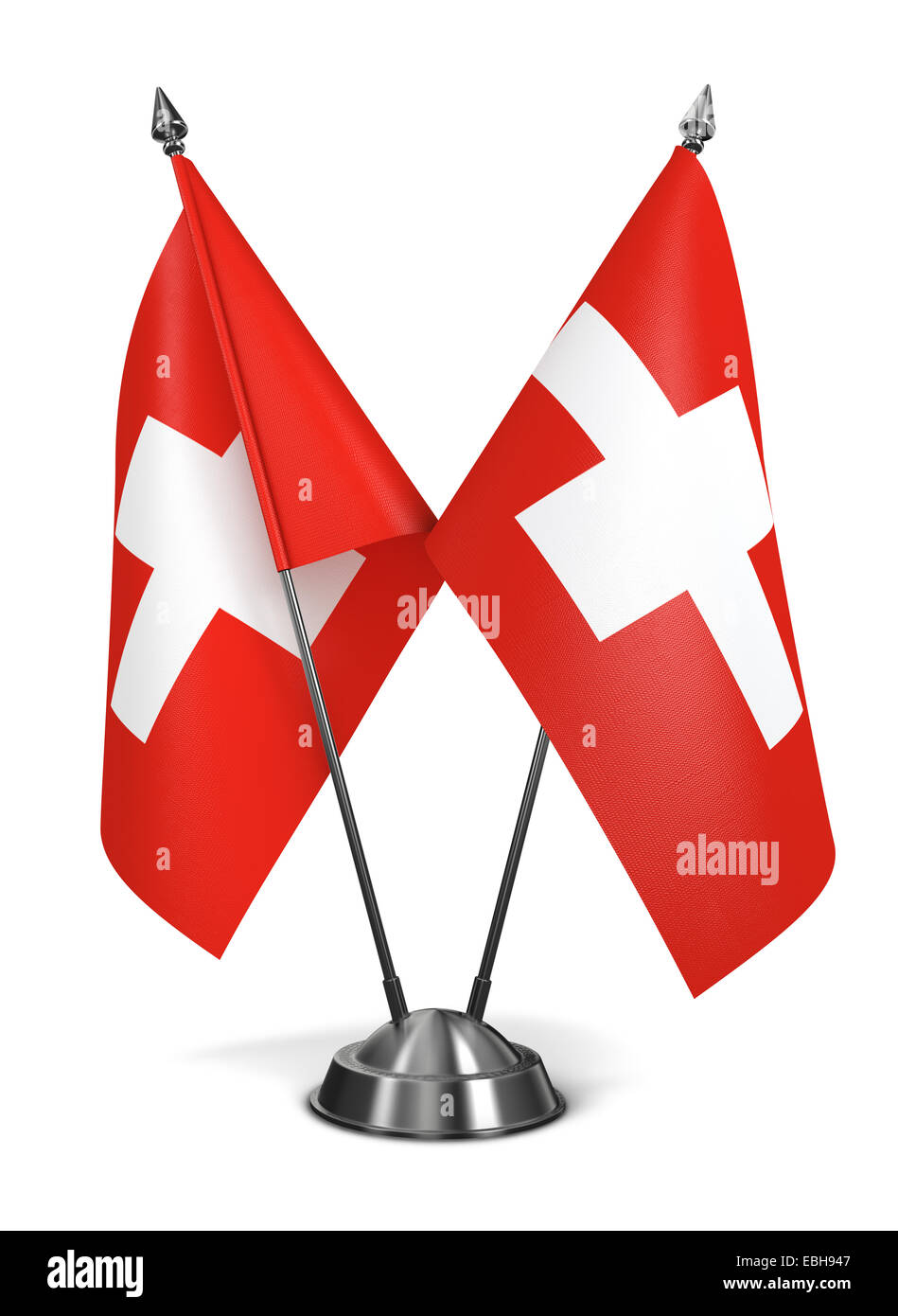 Switzerland - Miniature Flags Isolated on White Background Stock Photo ...