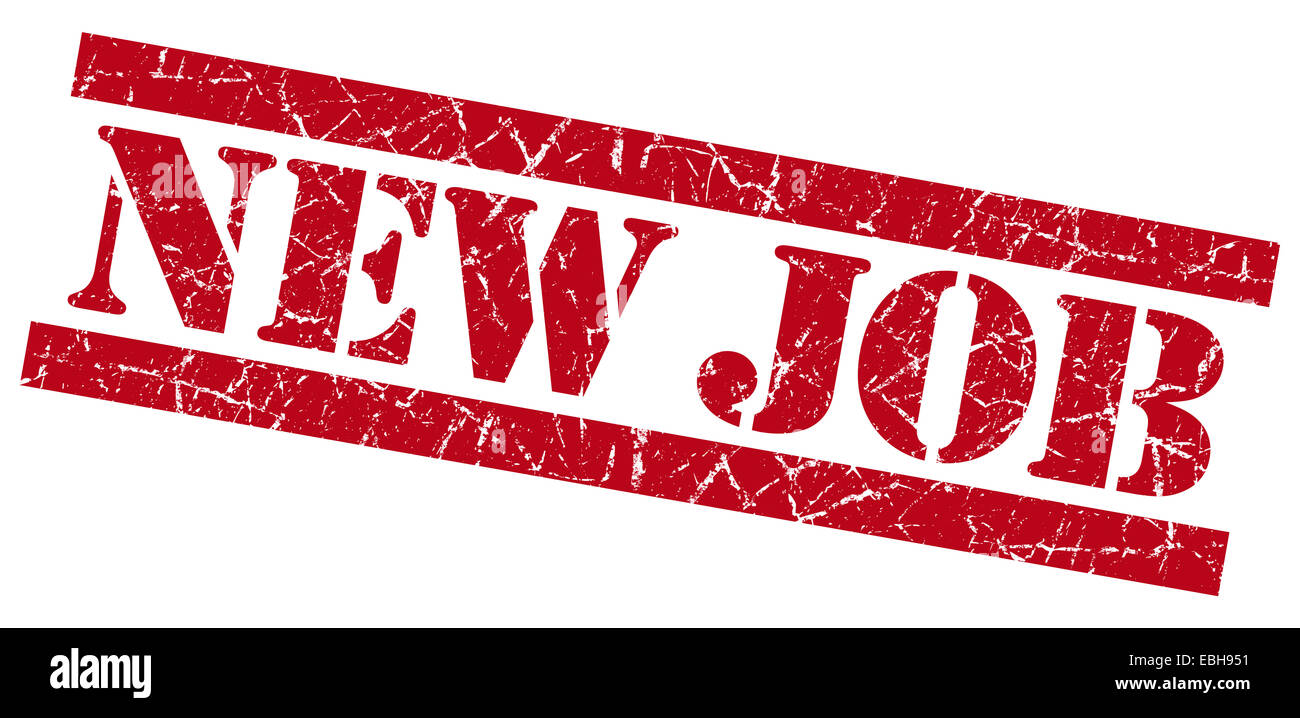 New job grunge red stamp Stock Photo - Alamy