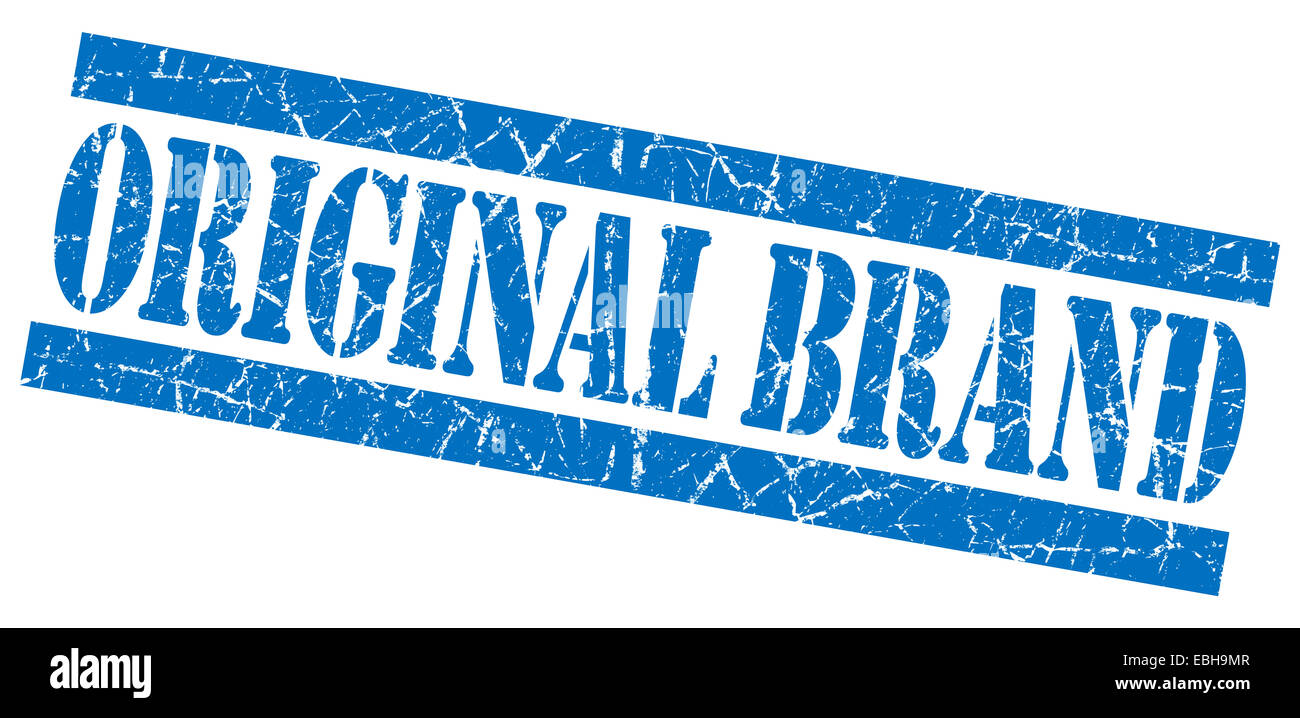 Original Brand grunge blue stamp Stock Photo - Alamy