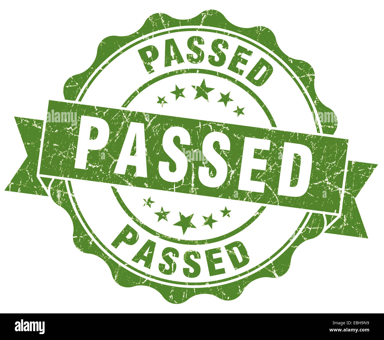 passed green grunge stamp Stock Photo - Alamy
