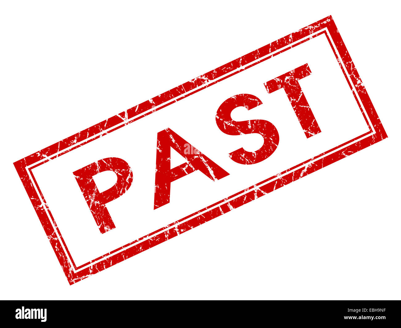 Past red square grungy stamp isolated on white background Stock Photo ...