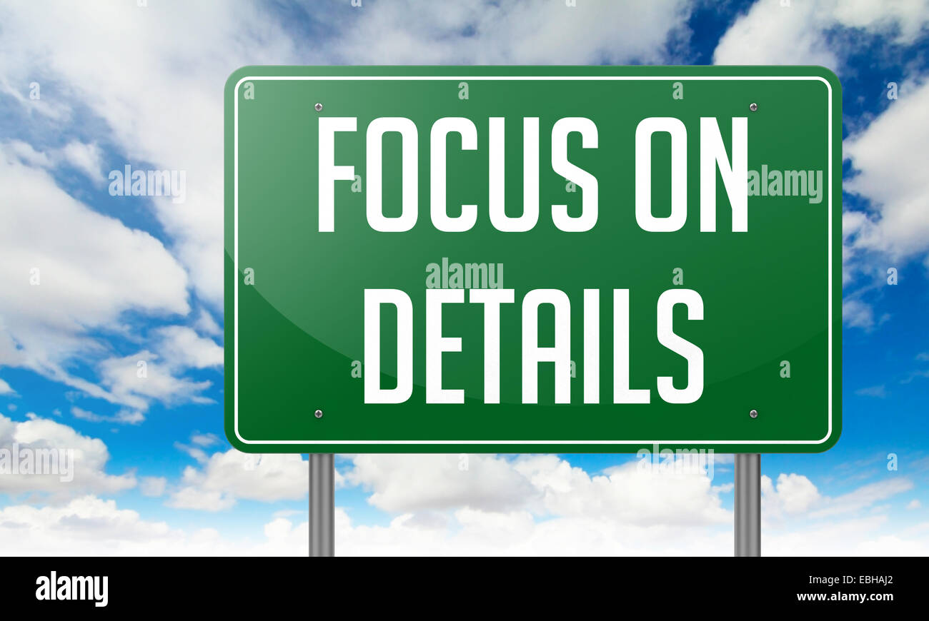 Highway Signpost with Focus on Details Wording, on Sky Background Stock ...