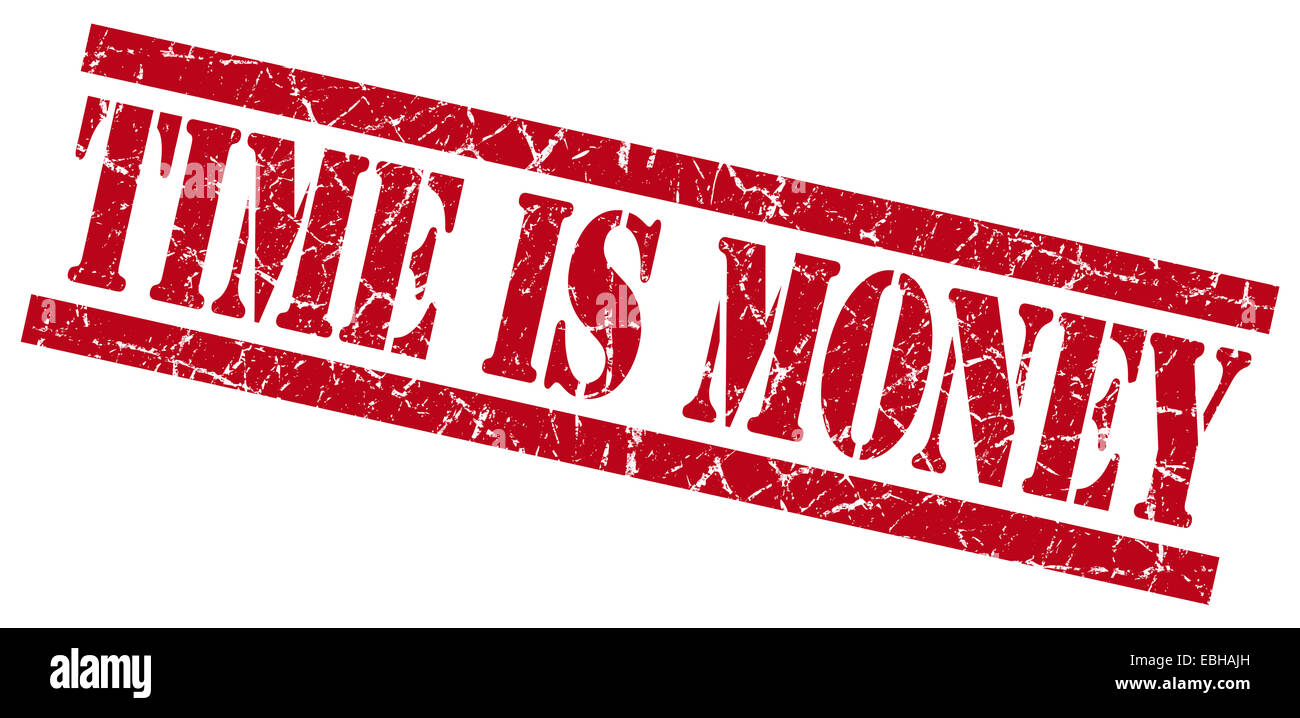 time is money red square grunge textured isolated stamp Stock Photo - Alamy