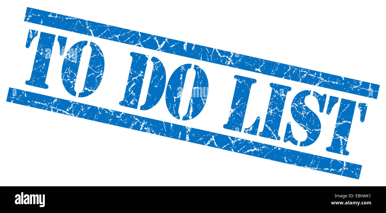 to do list blue square grunge textured isolated stamp Stock Photo - Alamy