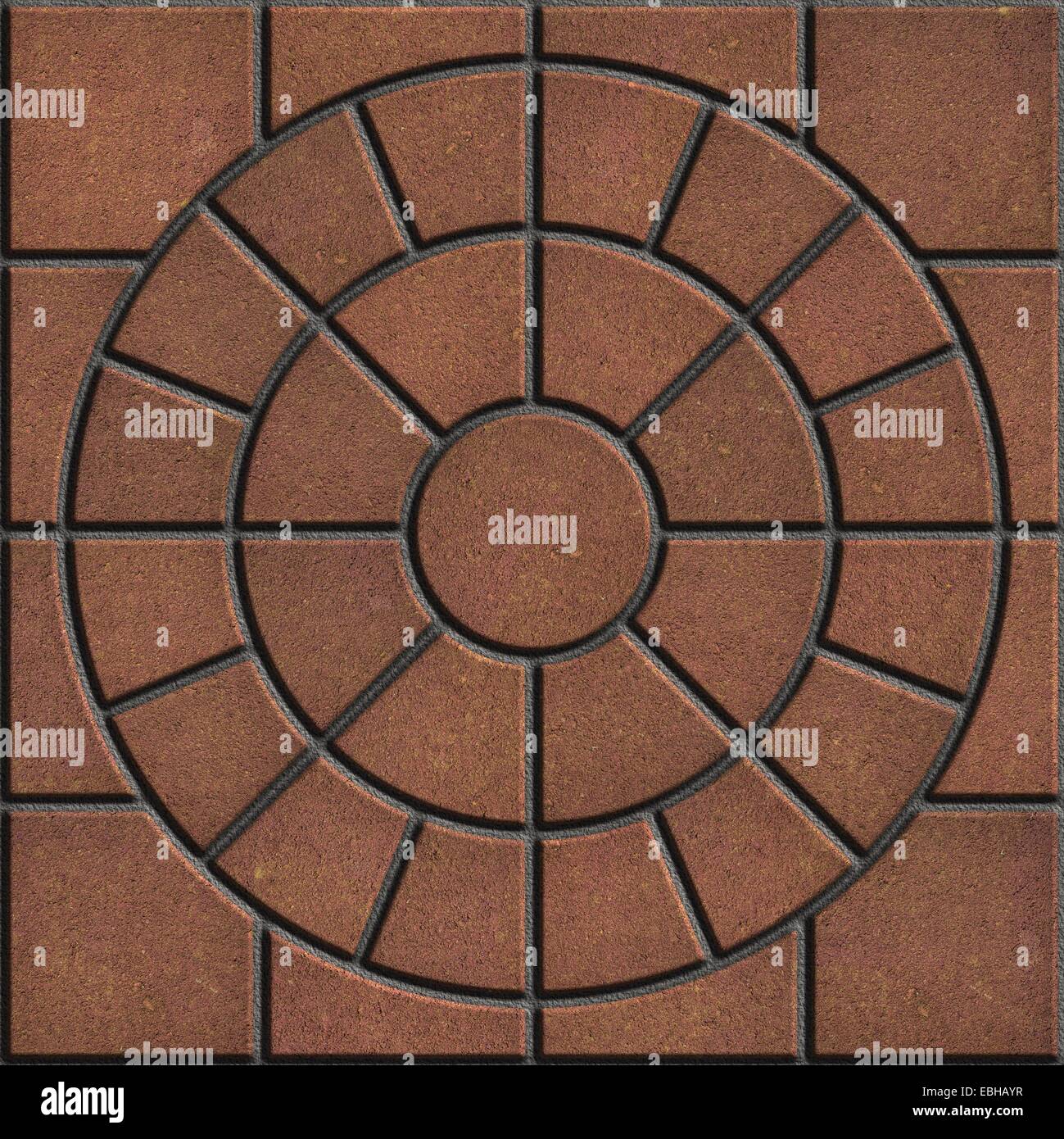 Concrete Brown Pavement Laid as Circle. Seamless Tileable Texture Stock ...