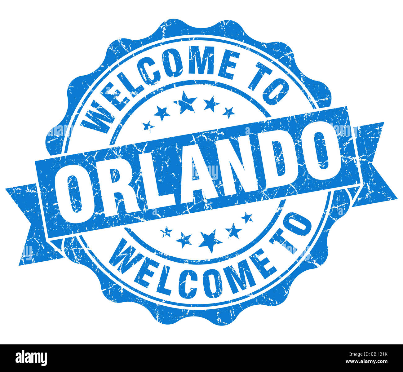 welcome to Orlando blue vintage isolated seal Stock Photo - Alamy
