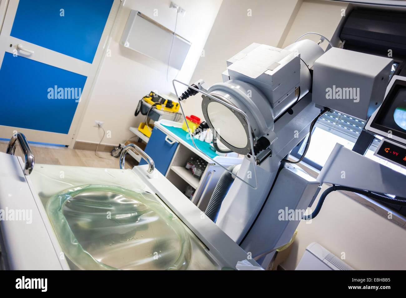 The lithotriptor attempts to break up kidney stones using an externally ...