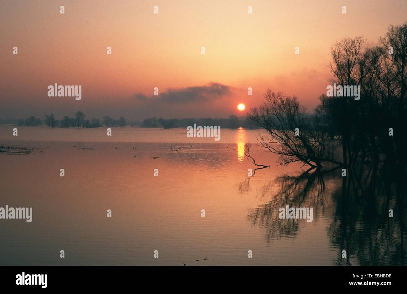 sun-set over the river Stock Photo - Alamy