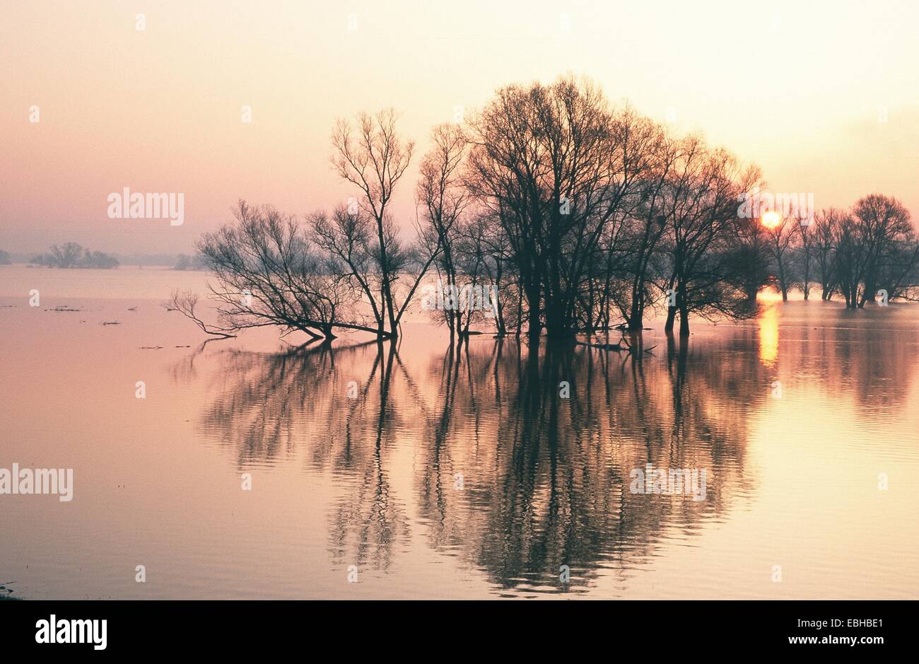 sun-set over the river Stock Photo - Alamy