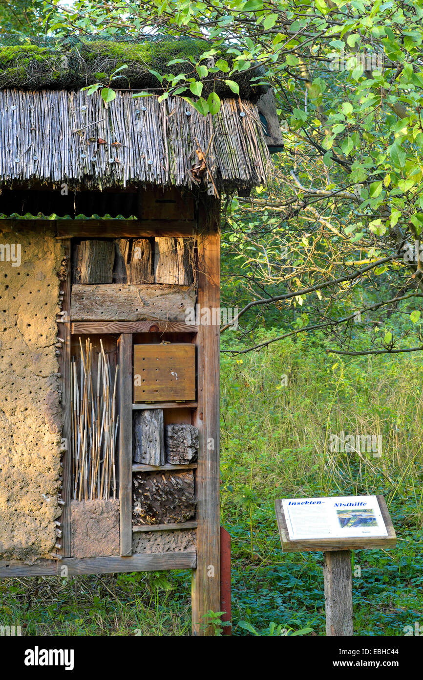insect hotel at the nature reserve Werderland, Germany, NSG Werderland ...