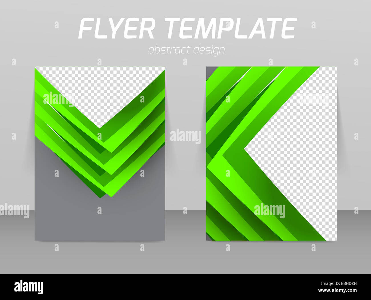 Abstract flyer template design with green stripe line Stock Photo - Alamy