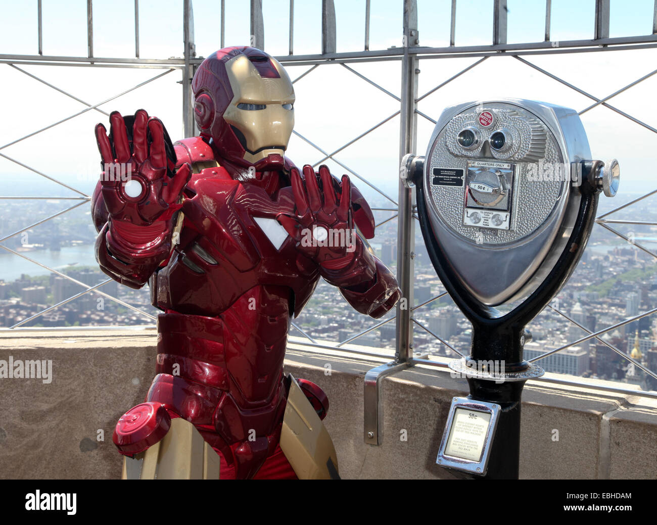 Iron Man visits the Empire State Building in NYC for the the Police ...
