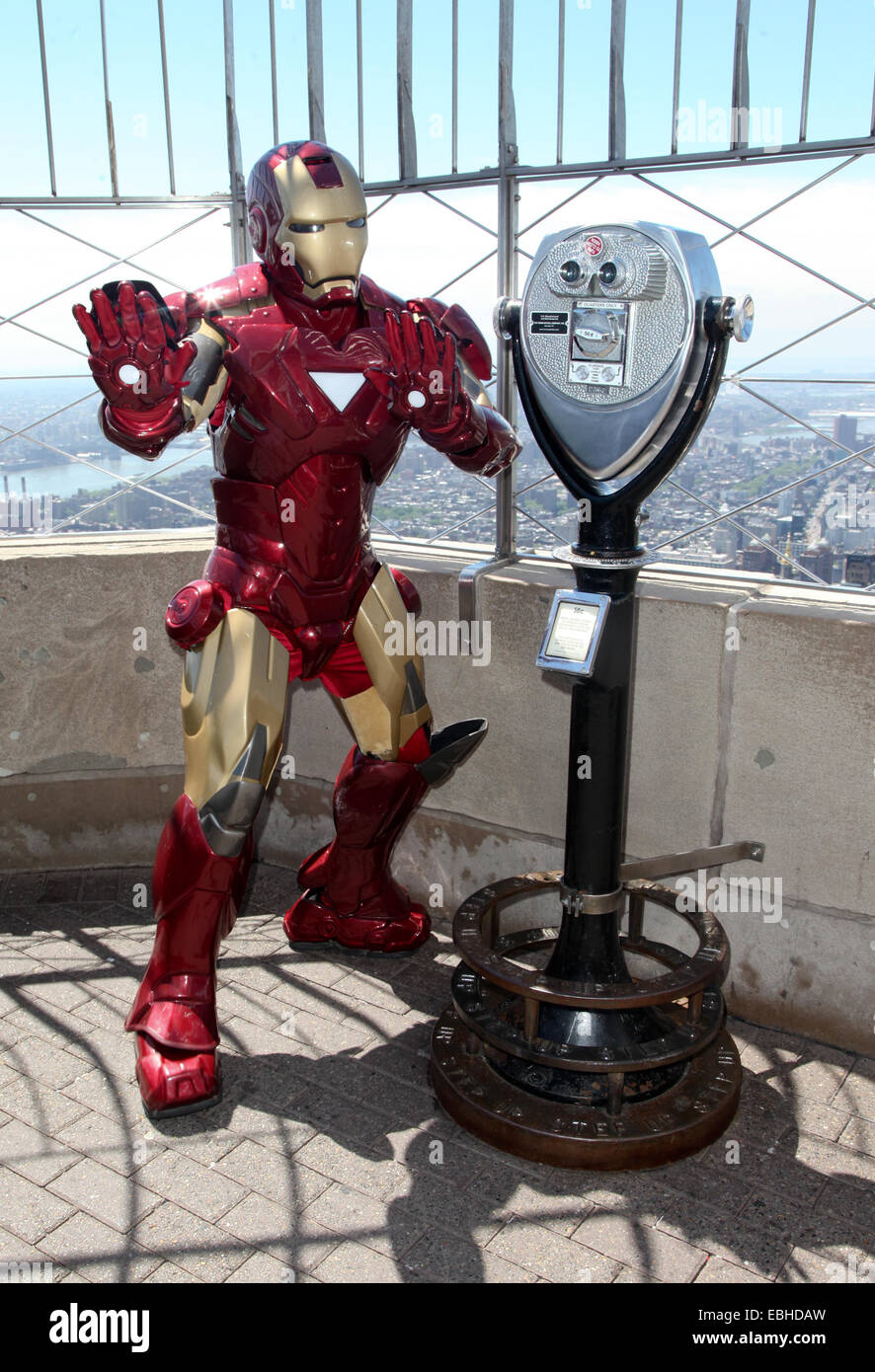 Iron Man visits the Empire State Building in NYC for the the Police ...
