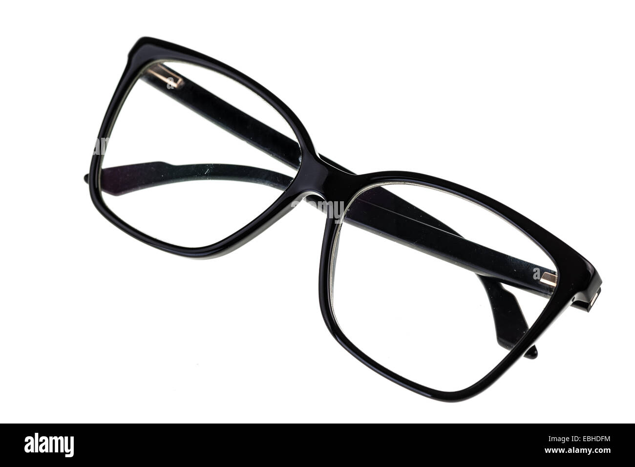 black nerd or geek eye glasses isolated over a white background Stock ...