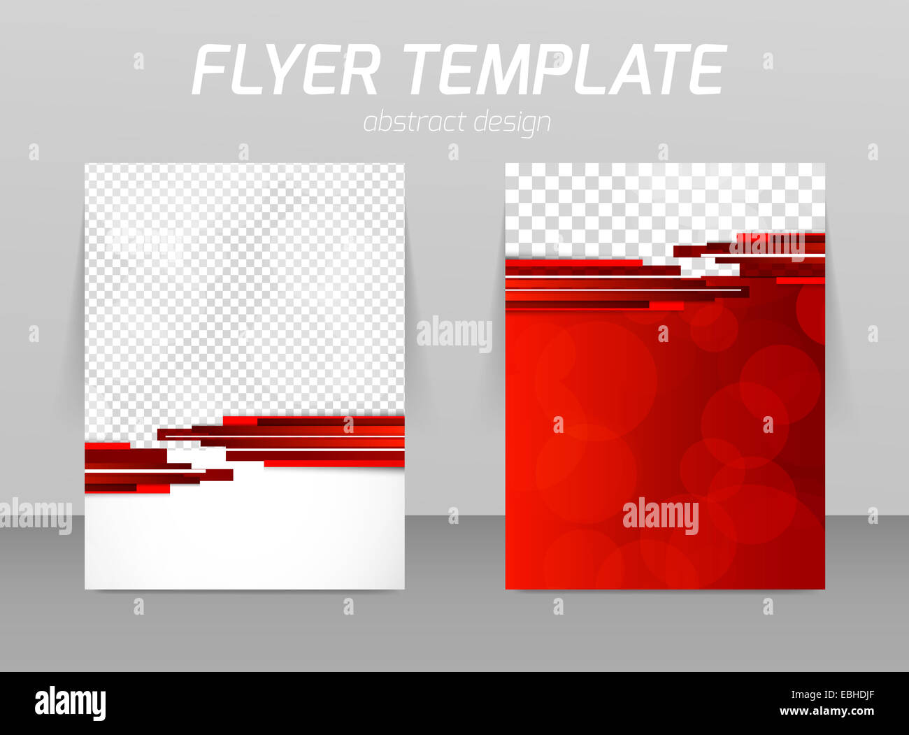 Abstract flyer template design with red stripes Stock Photo - Alamy