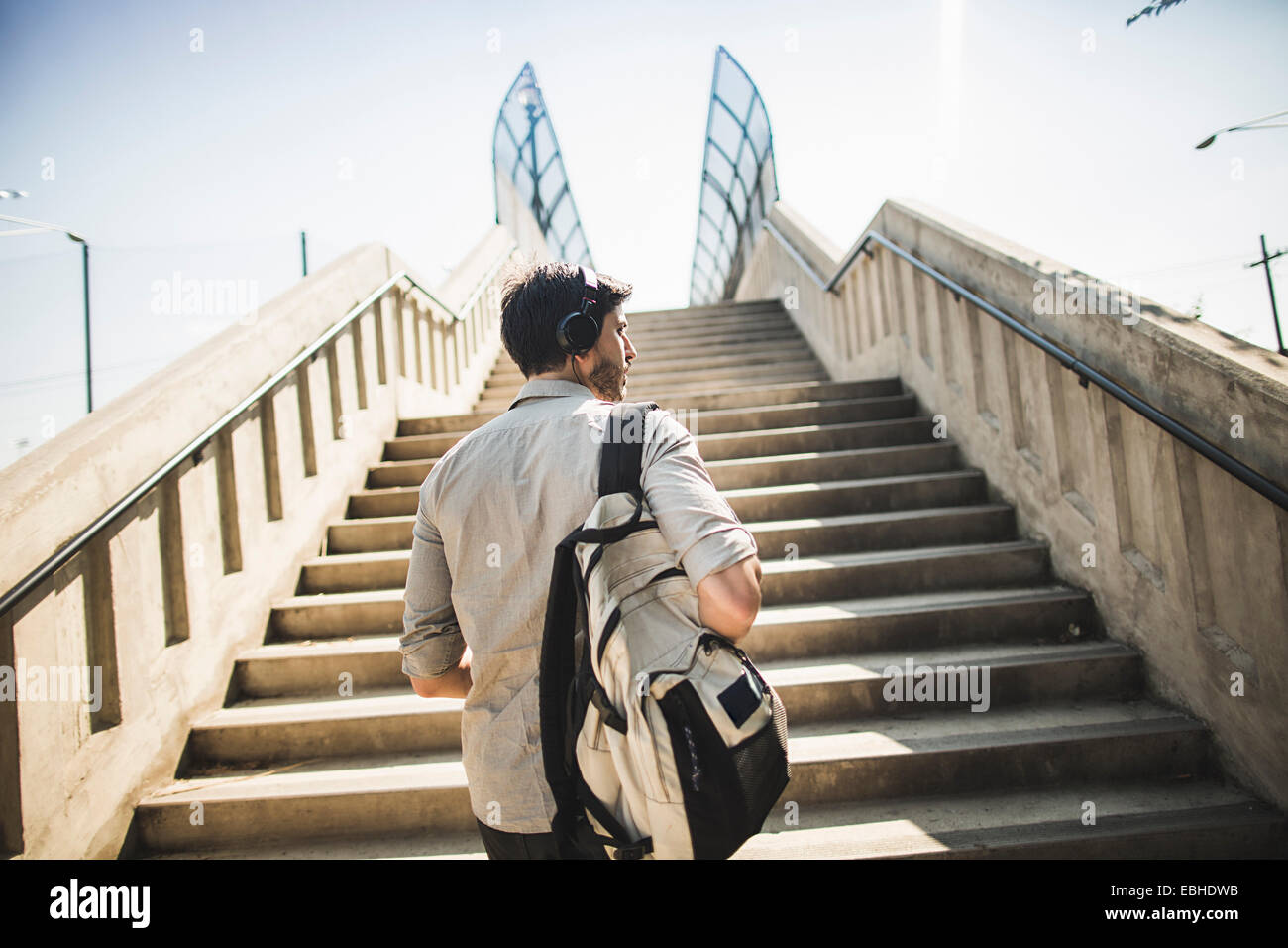 Man walking on stairs hi-res stock photography and images - Alamy