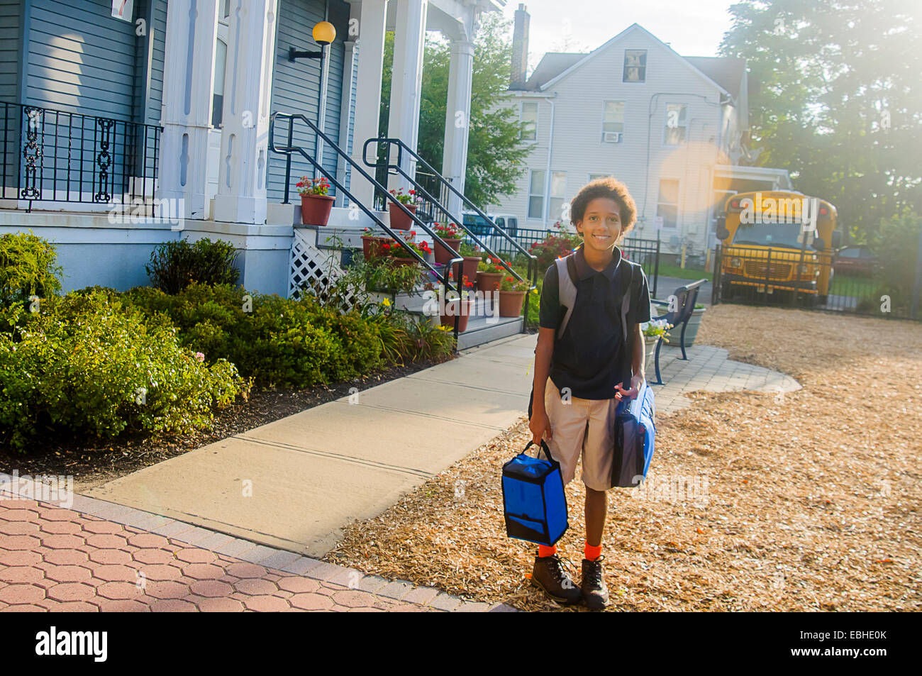School girl back view uniform hi-res stock photography and images - Alamy