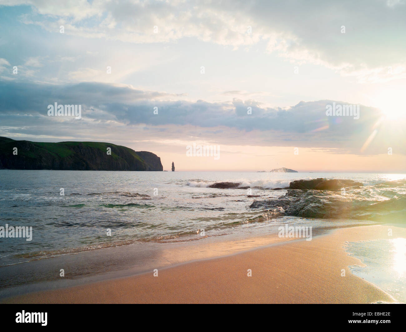 Remote Sandwood Bay, Cape Wrath, North West Highlands of Scotland Stock ...