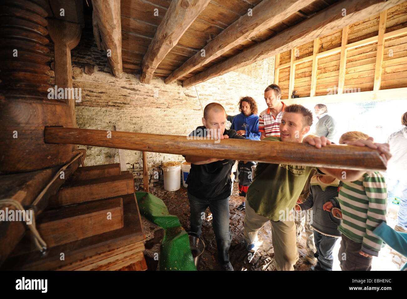 Making cider in Devon UK Stock Photo - Alamy