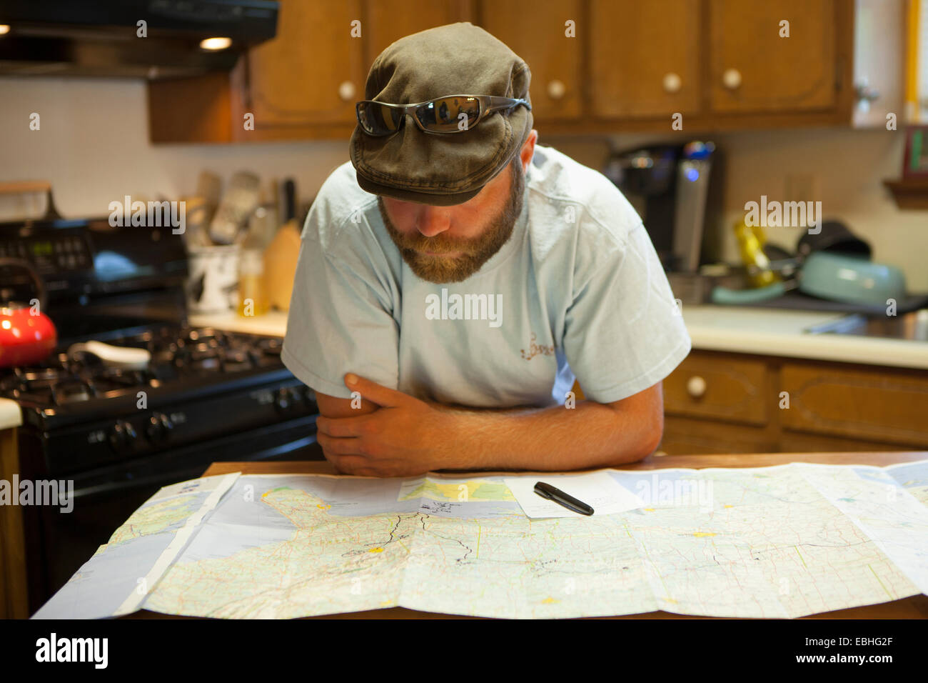 Flat road map usa hi-res stock photography and images - Alamy