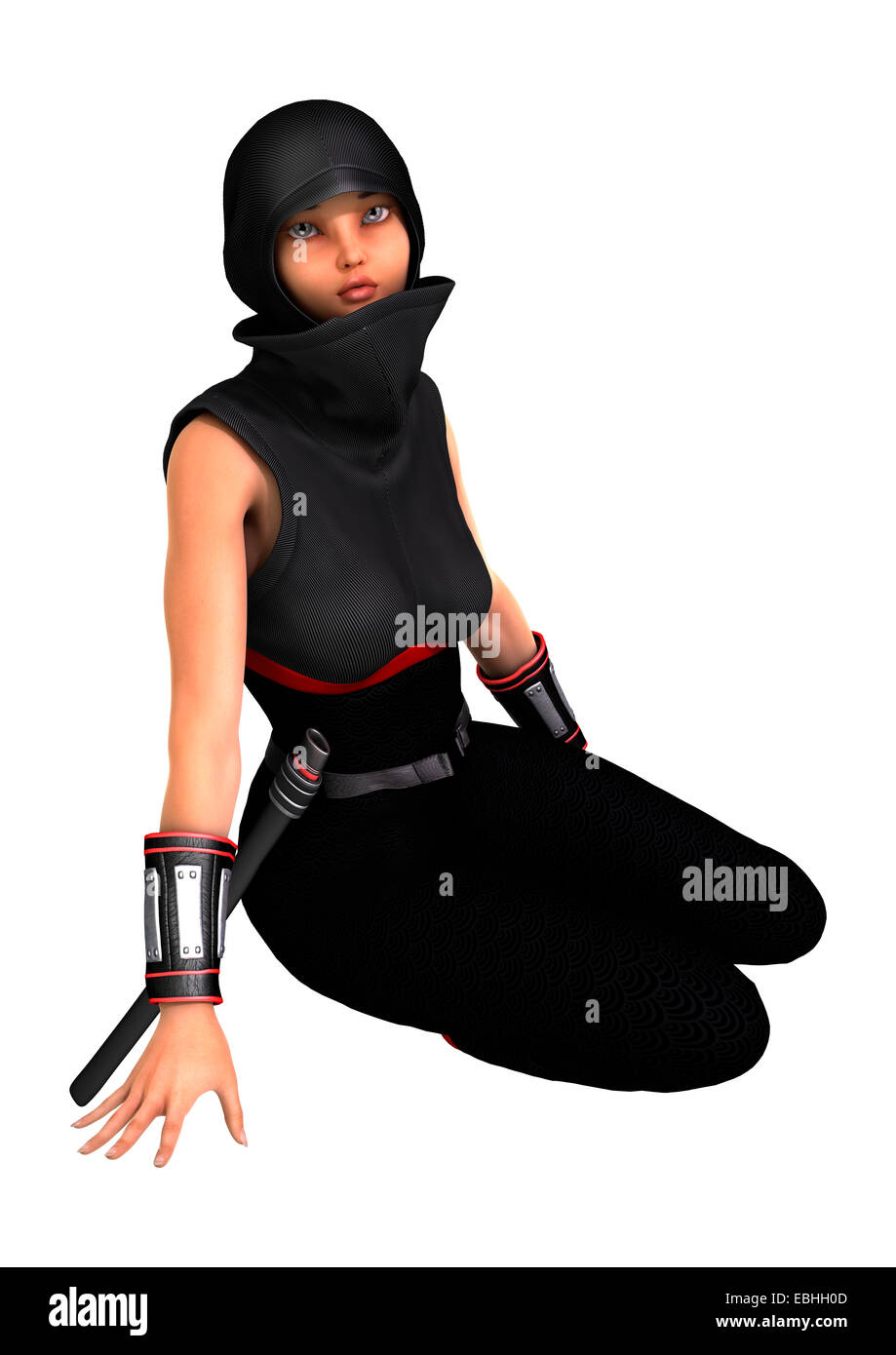 3D digital render of a ninja isolated on white background Stock Photo ...