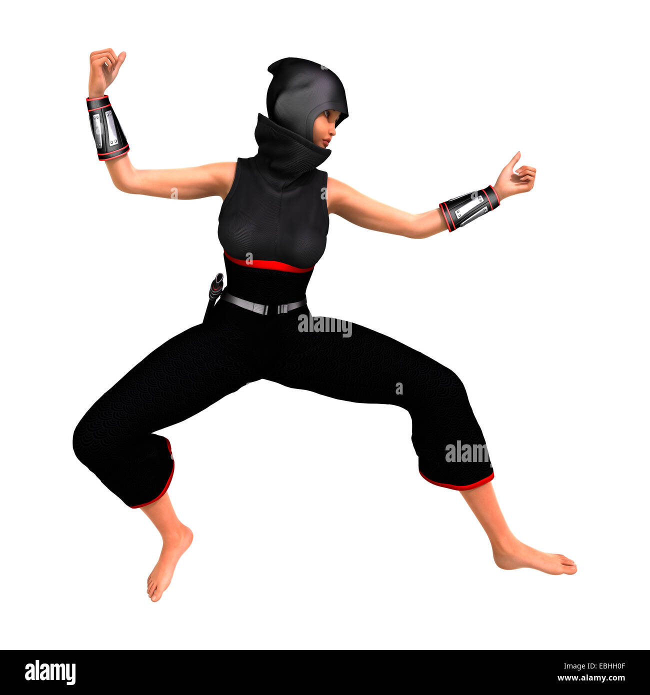 3D digital render of a ninja isolated on white background Stock Photo ...