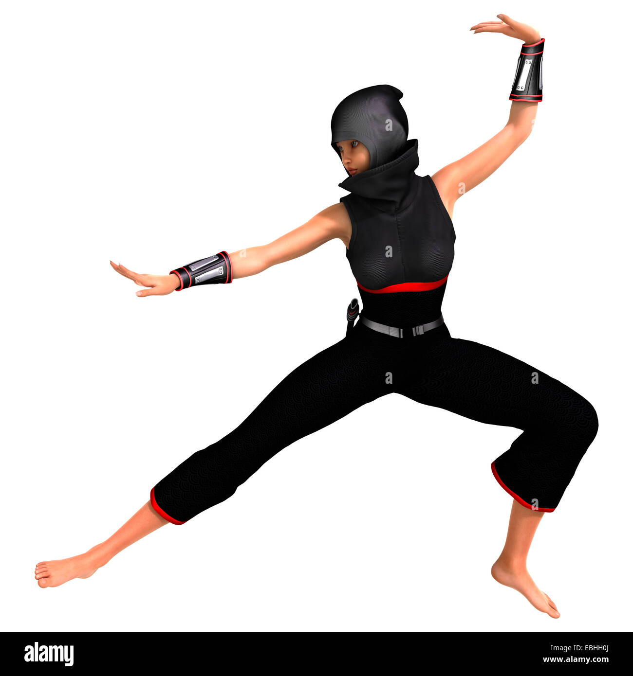 3D digital render of a ninja isolated on white background Stock Photo ...