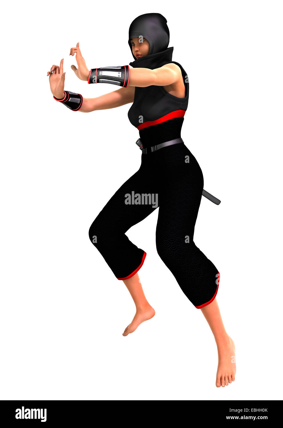 3D digital render of a ninja isolated on white background Stock Photo ...