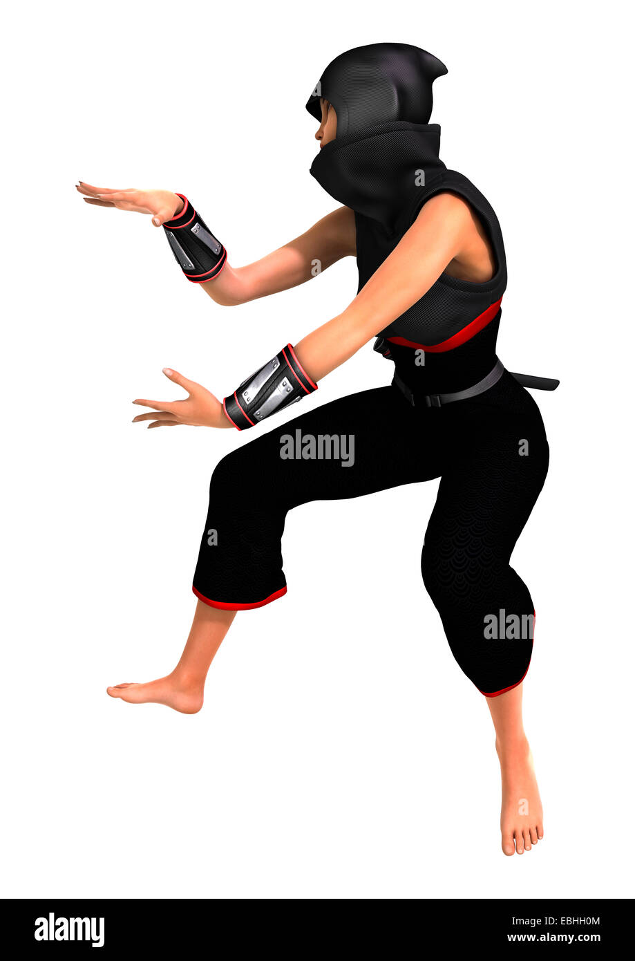 3D digital render of a ninja isolated on white background Stock Photo ...