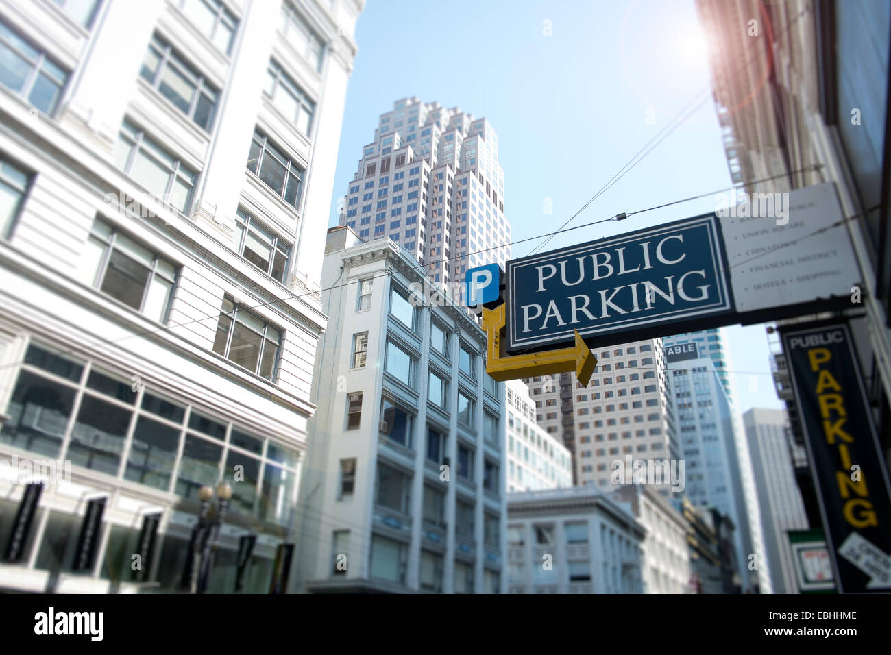 Parking sign, financial district, San Francisco, California, USA Stock ...