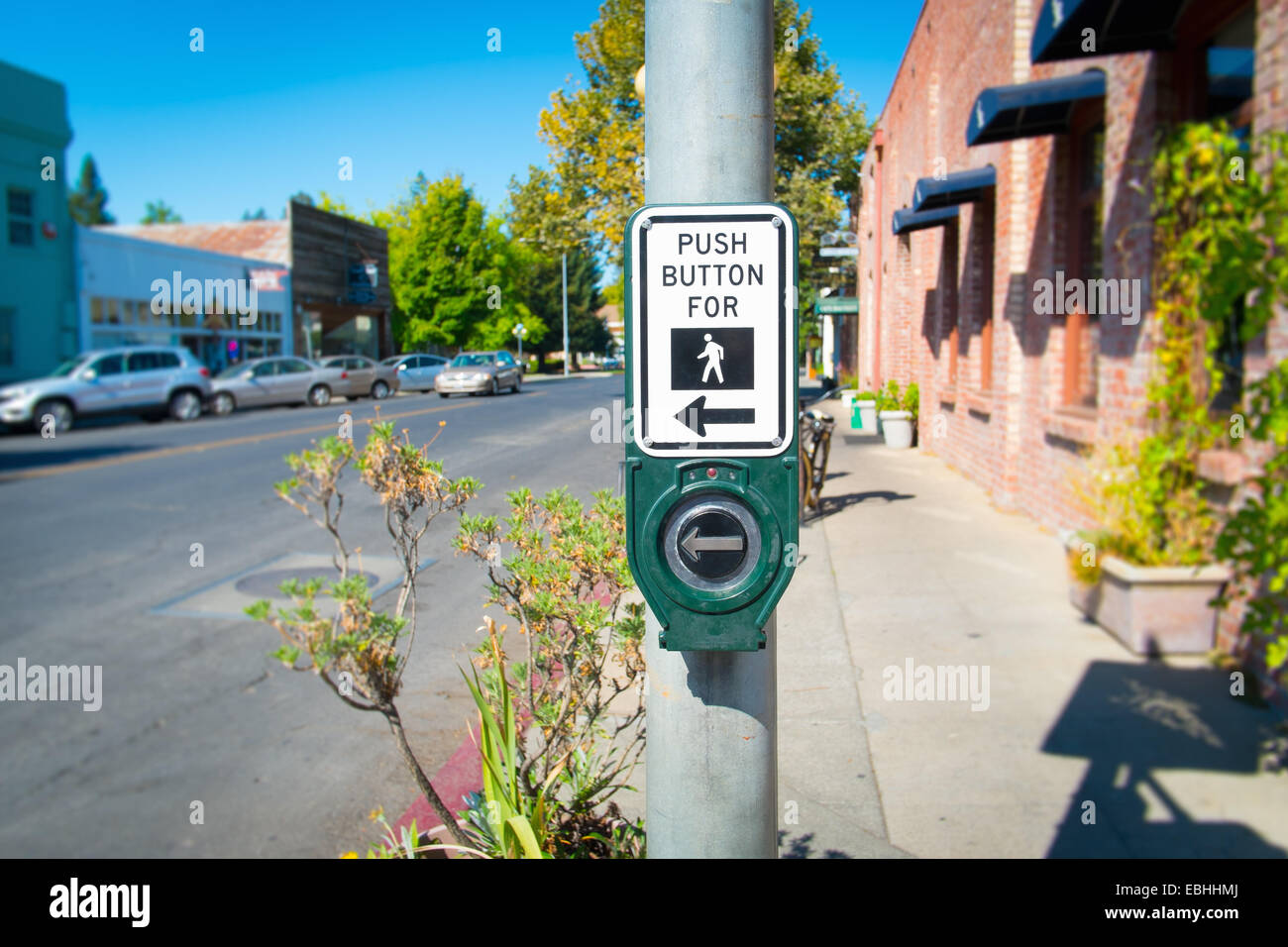Pedestrian crossing point, Calistoga, California, USA Stock Photo - Alamy