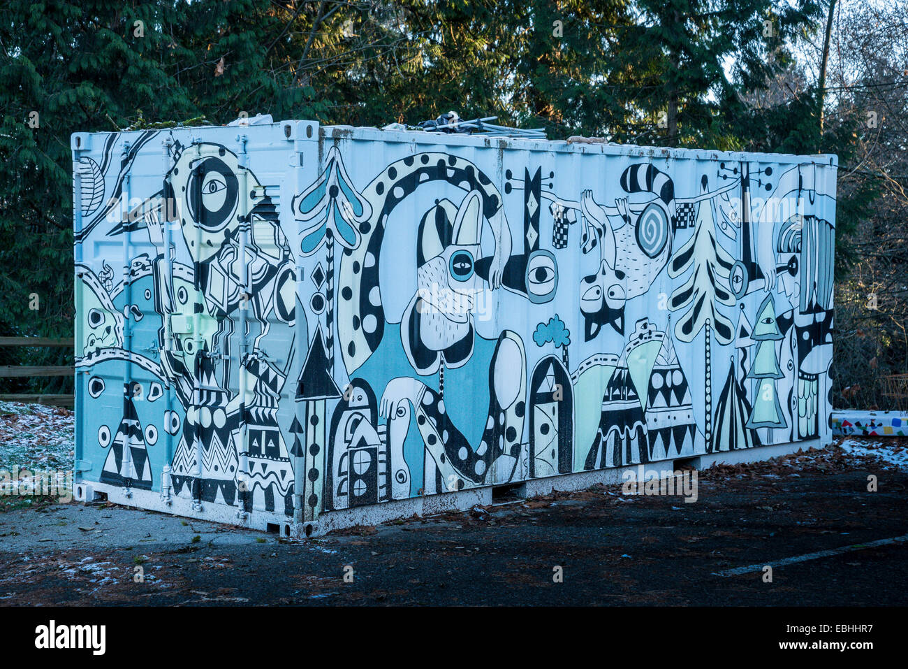 Artist painted storage container Stock Photo - Alamy