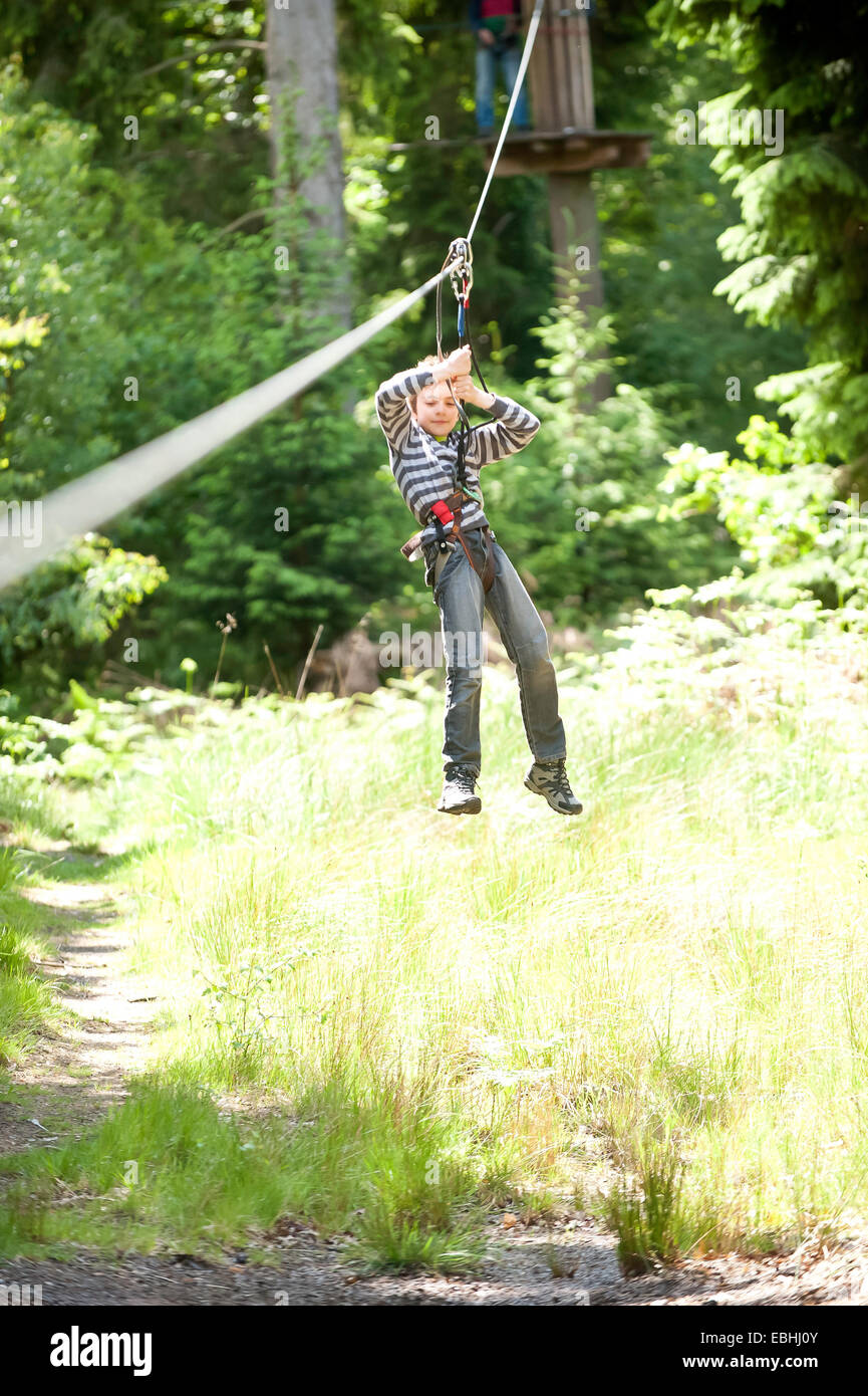 High ropes course in Wales Stock Photo - Alamy