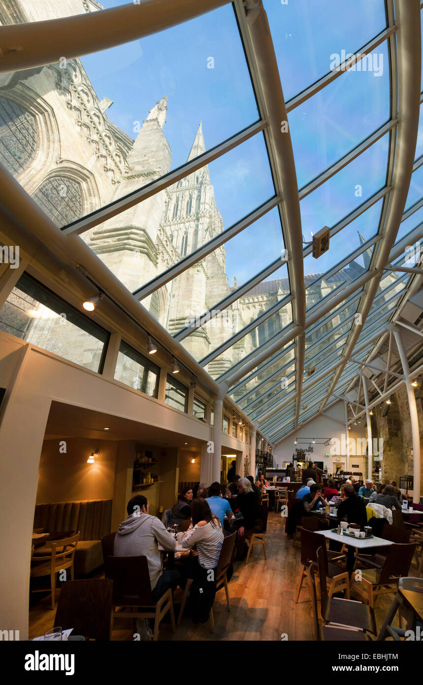 Panoramic of Salisbury Cathedral’s Refectory self-service buffet / cafe ...