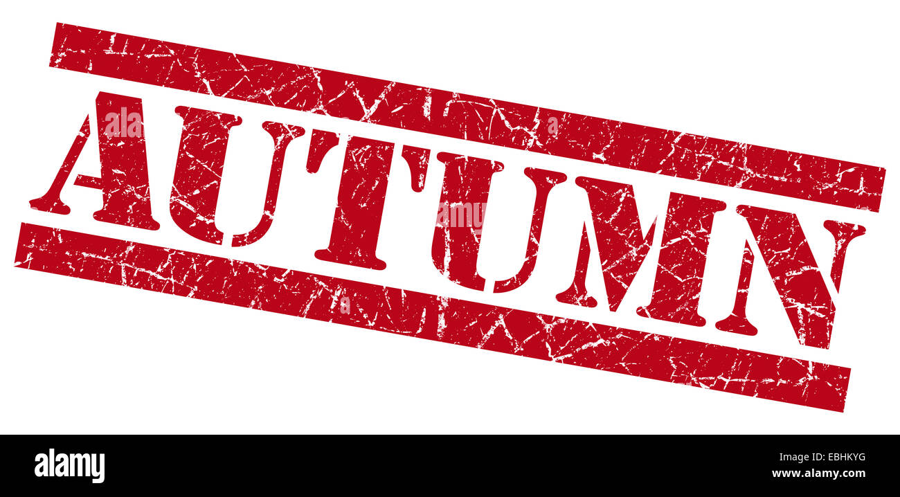 Autumn grunge red stamp Stock Photo - Alamy