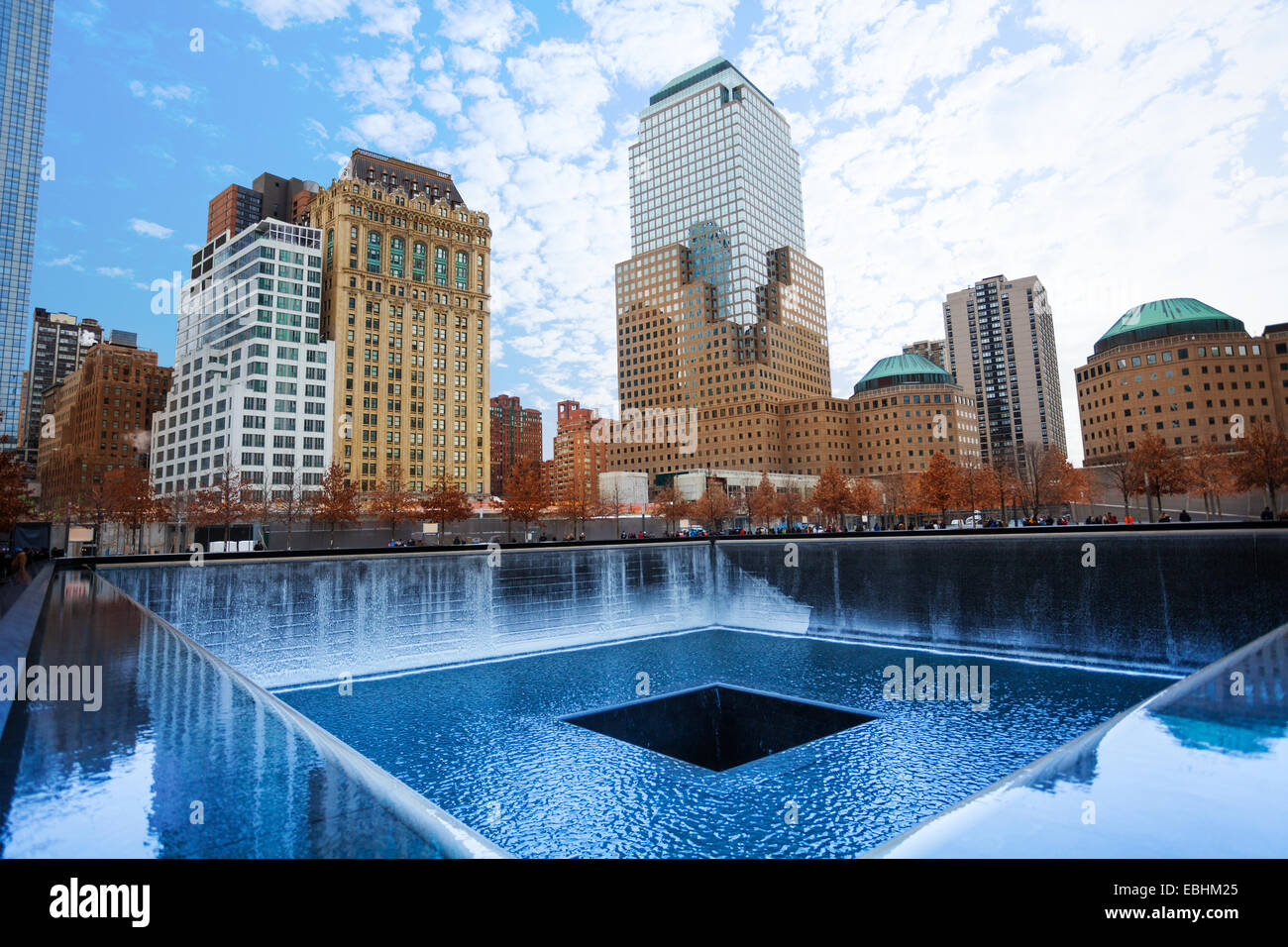 Memorial 911 with beautiful buildings, New York Stock Photo - Alamy