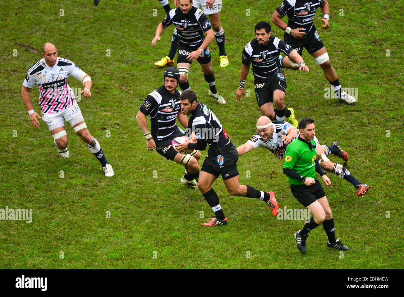 Gaetan GERMAIN / Scott LAVALLA - 30.11.2014 - Stade Francais / Brive ...