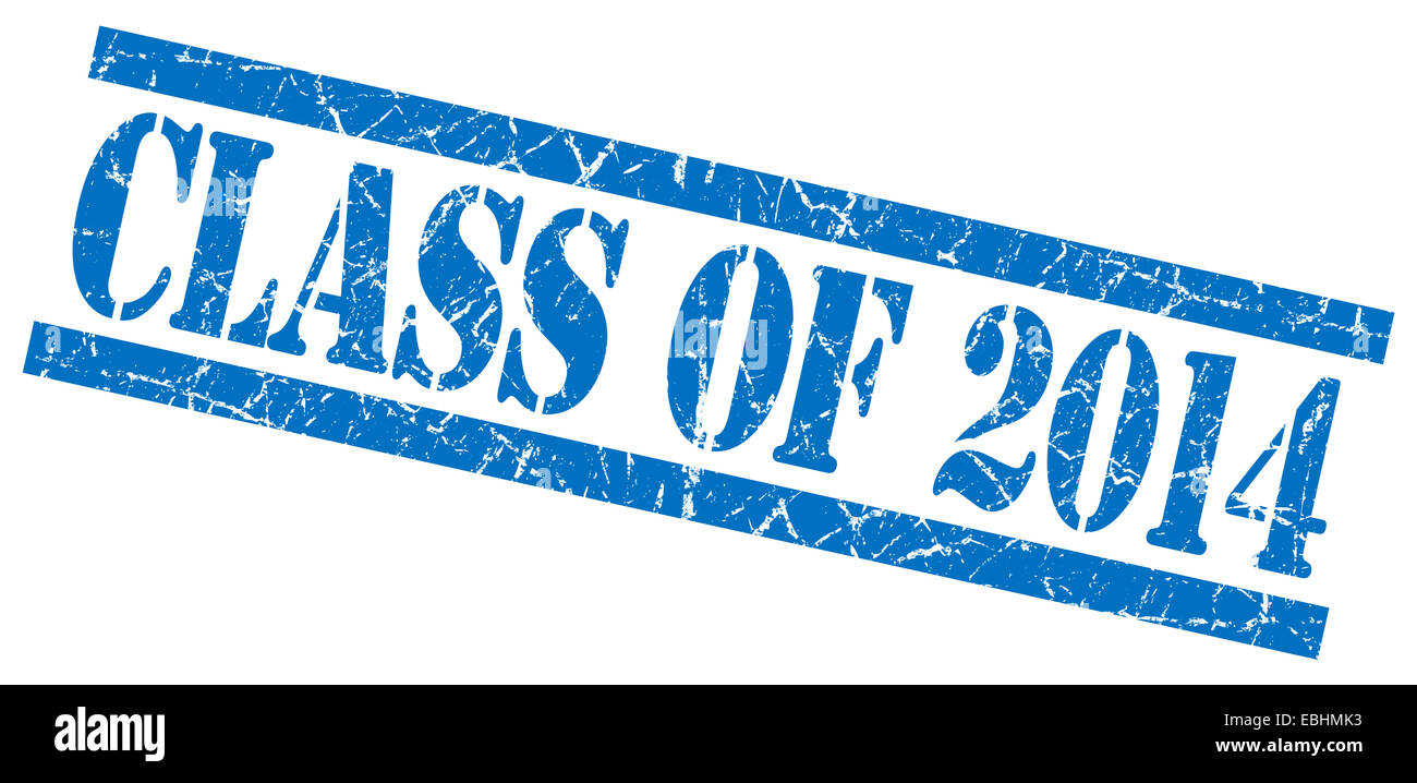 class of 2014 blue square grungy isolated rubber stamp Stock Photo - Alamy