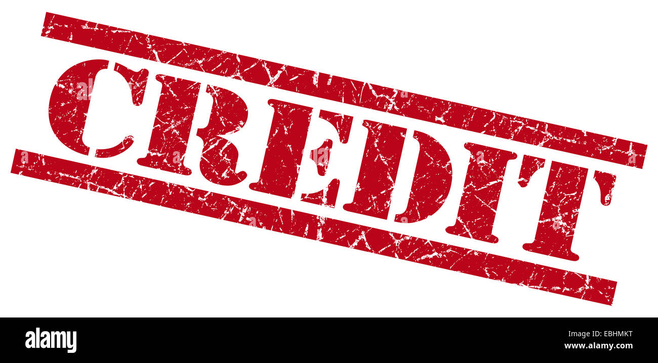 credit red grungy stamp isolated on white background Stock Photo - Alamy