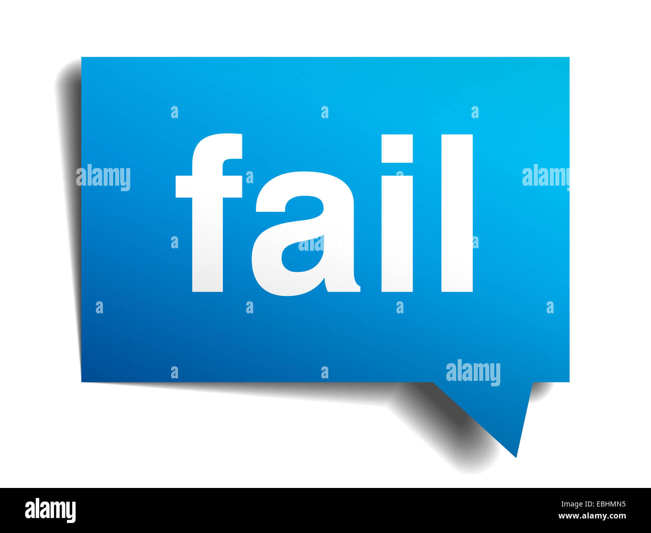 Fail blue 3d realistic paper speech bubble isolated on white Stock ...