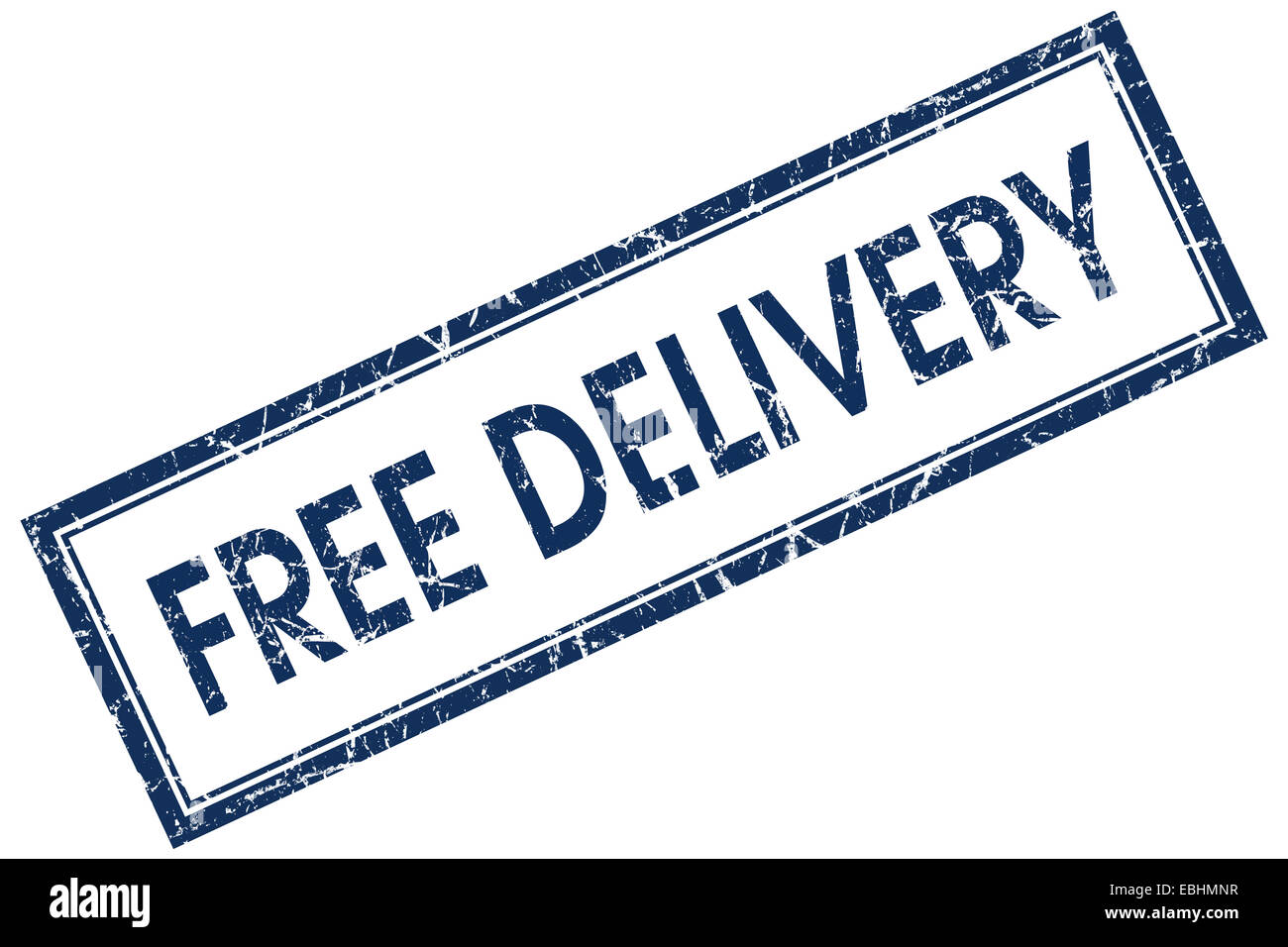 free delivery blue square stamp Stock Photo - Alamy