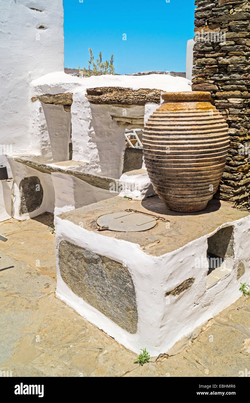 Traditional greek architecture on Cyclades islands, Greece Stock Photo ...