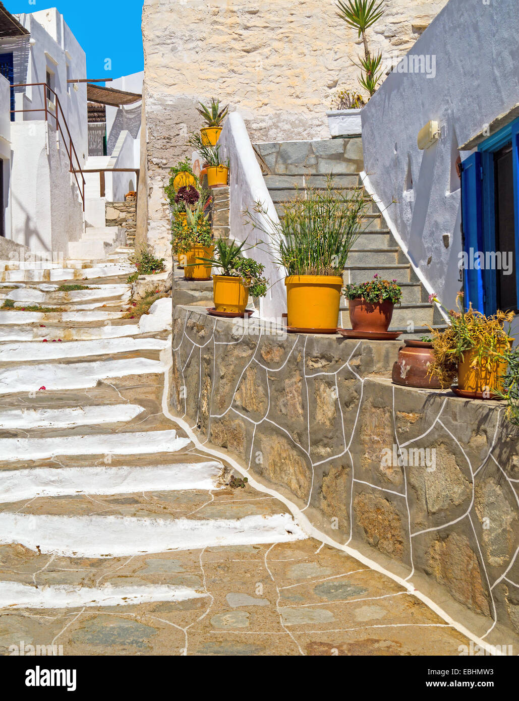 Traditional greek architecture on Cyclades islands, Greece Stock Photo ...