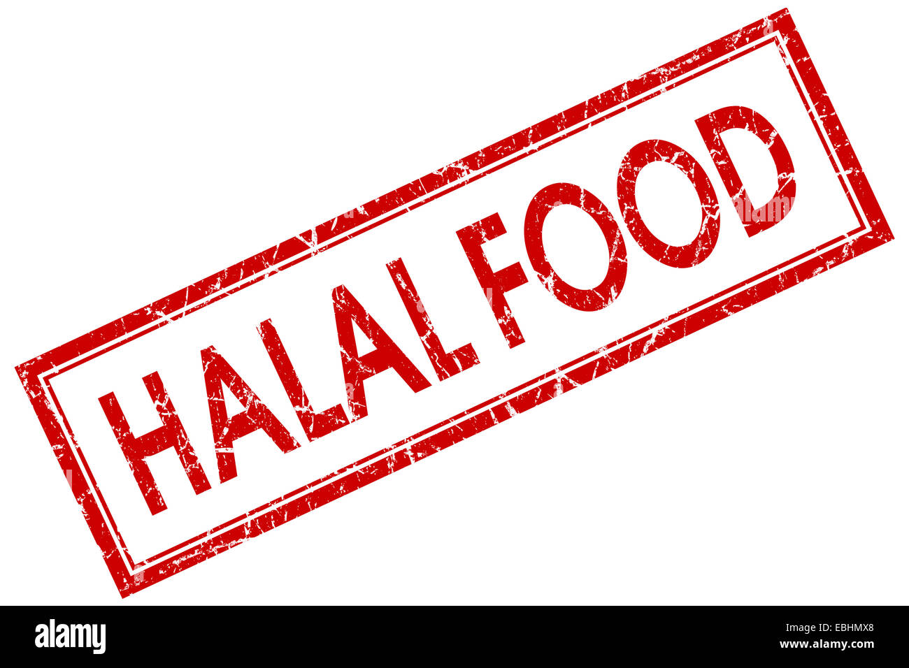 halal food red square stamp isolated on white background Stock Photo ...