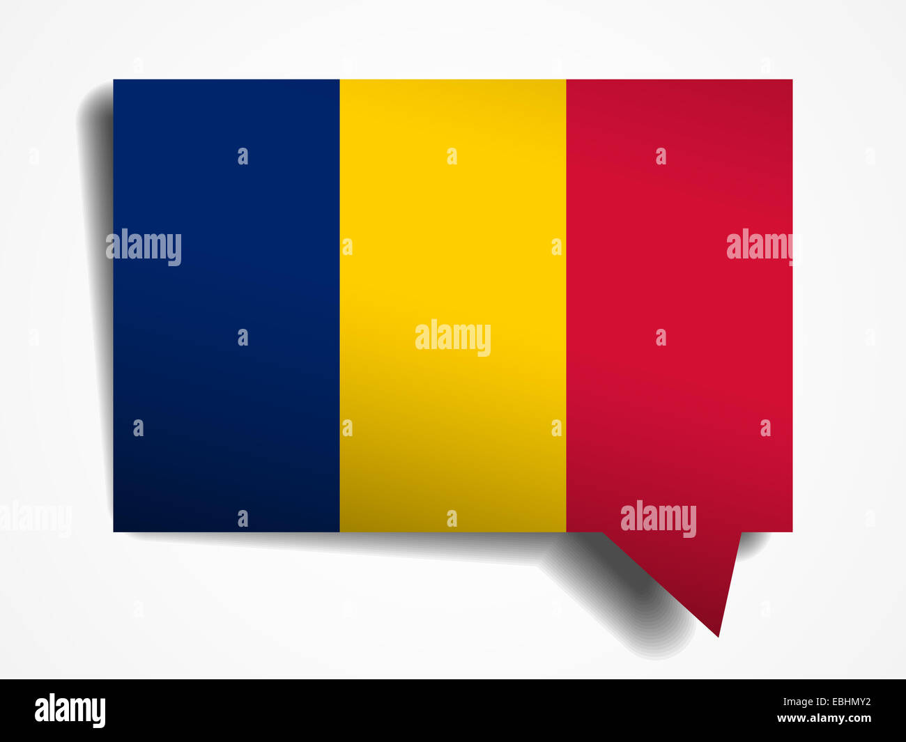 Chad flag paper 3d realistic speech bubble on white background Stock ...