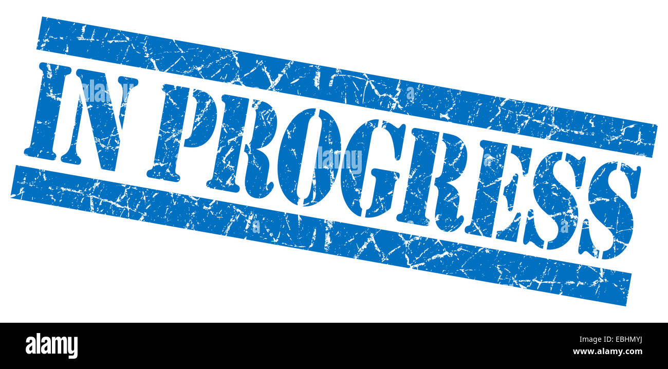 In progress grunge blue stamp Stock Photo - Alamy