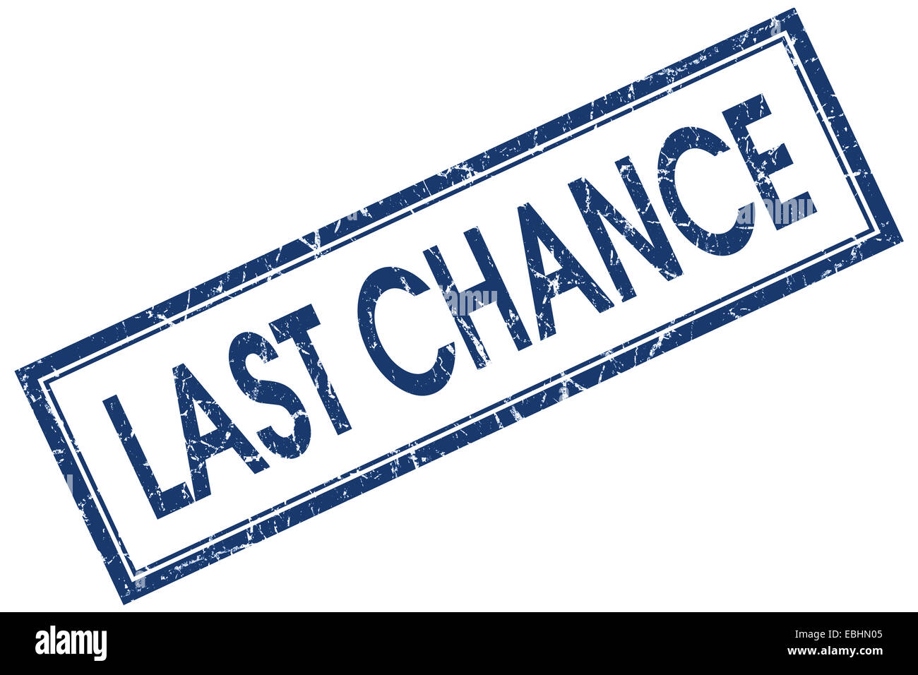 last chance blue square stamp isolated on white background Stock Photo ...