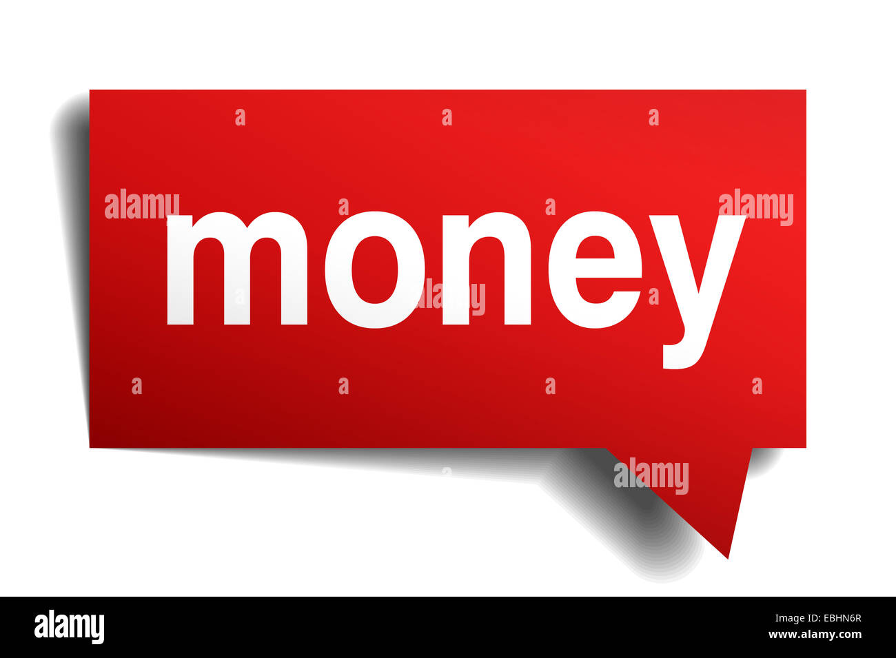 Money red 3d realistic paper speech bubble isolated on white Stock ...