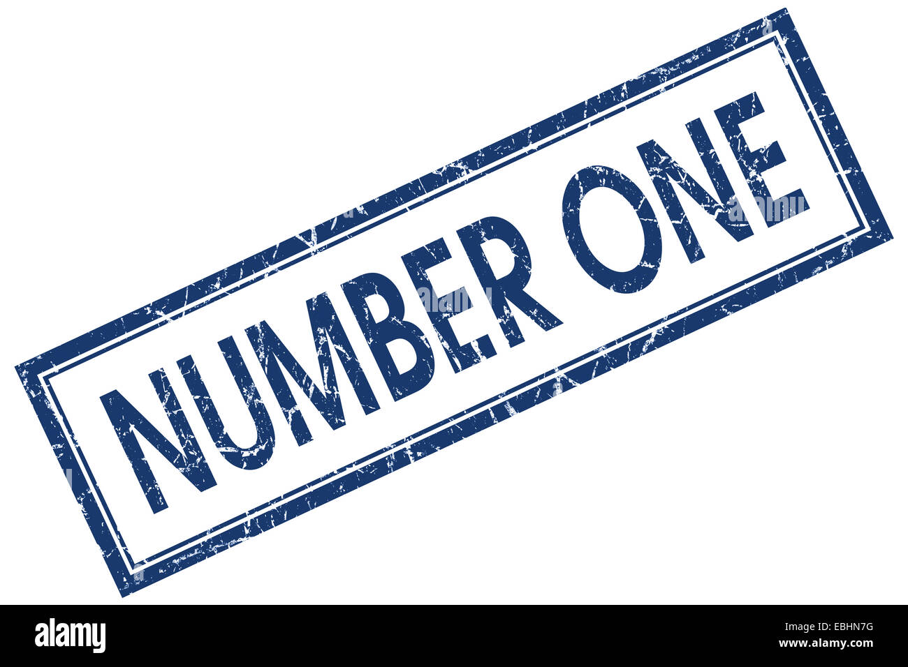 number one blue square stamp isolated on white background Stock Photo ...